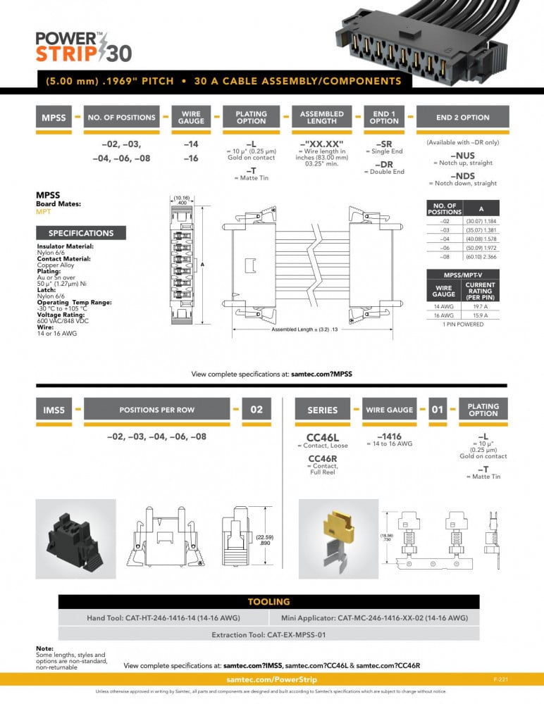 Samtec MPSS IMS5 technical document page