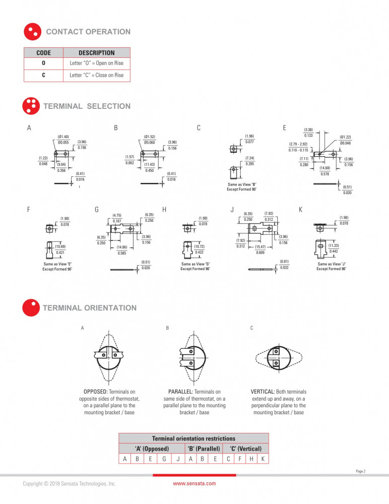 Sensata 5003 Series document page 2