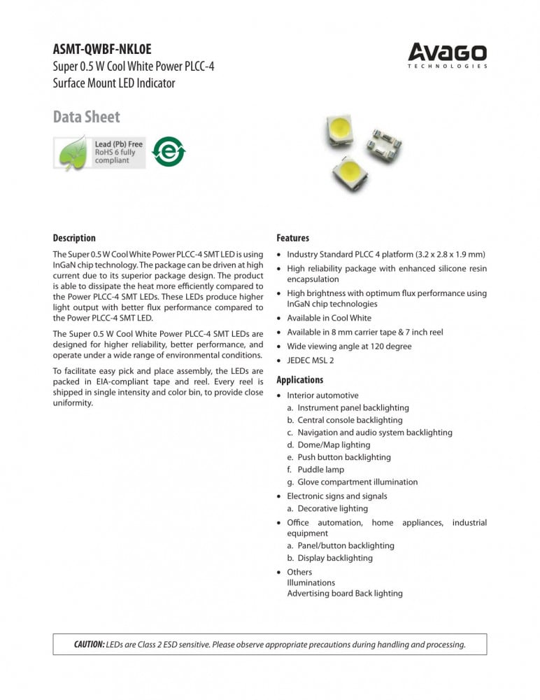 ASMT-QWBF-NKL0E datasheet page 1