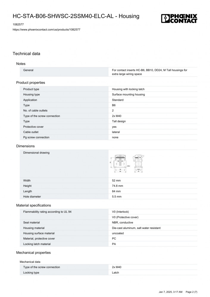 Phoenix Contact 1082577 technical document page 2