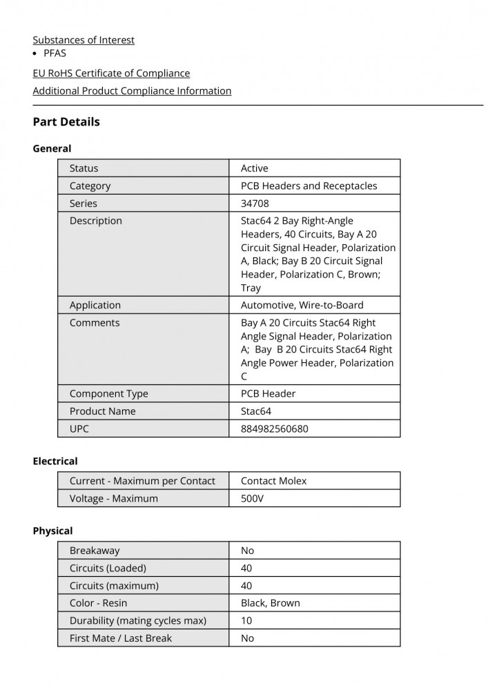 MOLEX 347082023 technical drawing preview, page 2