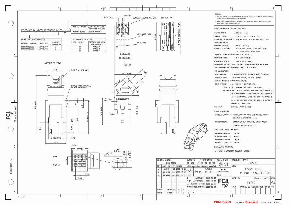 BPS8B09FLD0C0E9LF drawing page 1