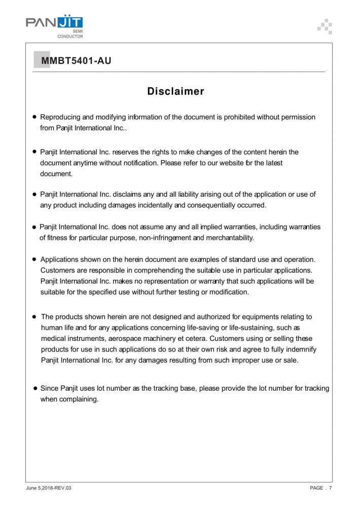 MMBT5401-AU datasheet page 7