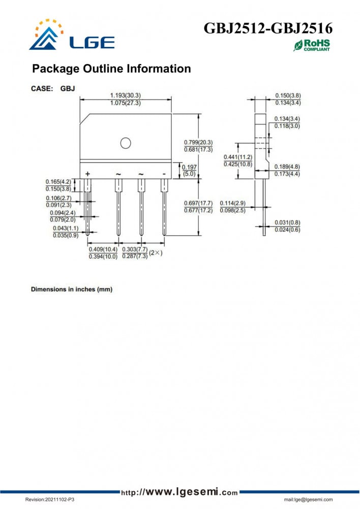 LGE GBJ2512 datasheet page 3