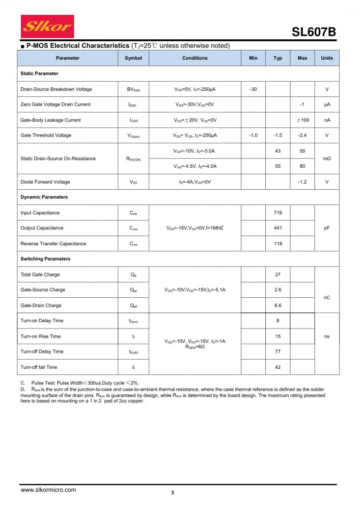 SL607B datasheet page 3