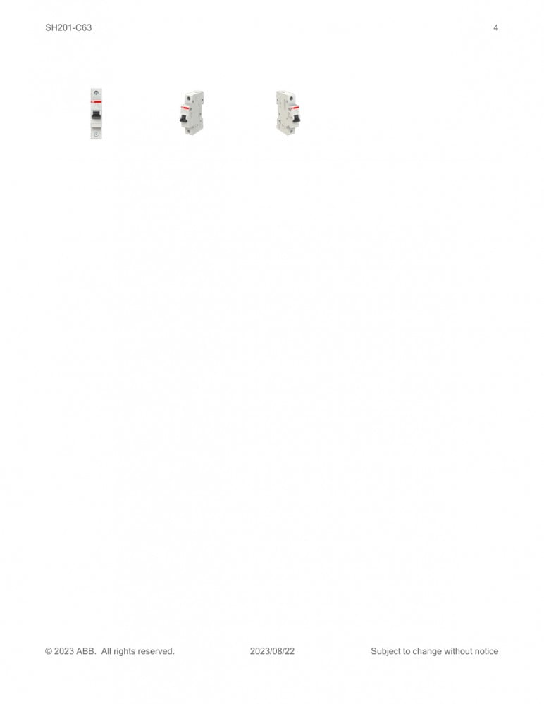 ABB SH201-C63 technical document page 4