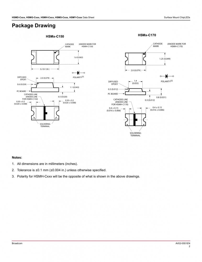 HSMD-C170 datasheet page 2