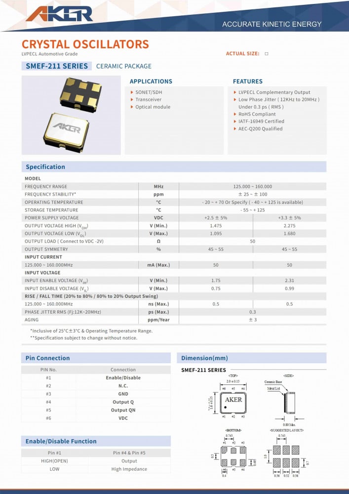 SMEF-211 SERIES technical document preview