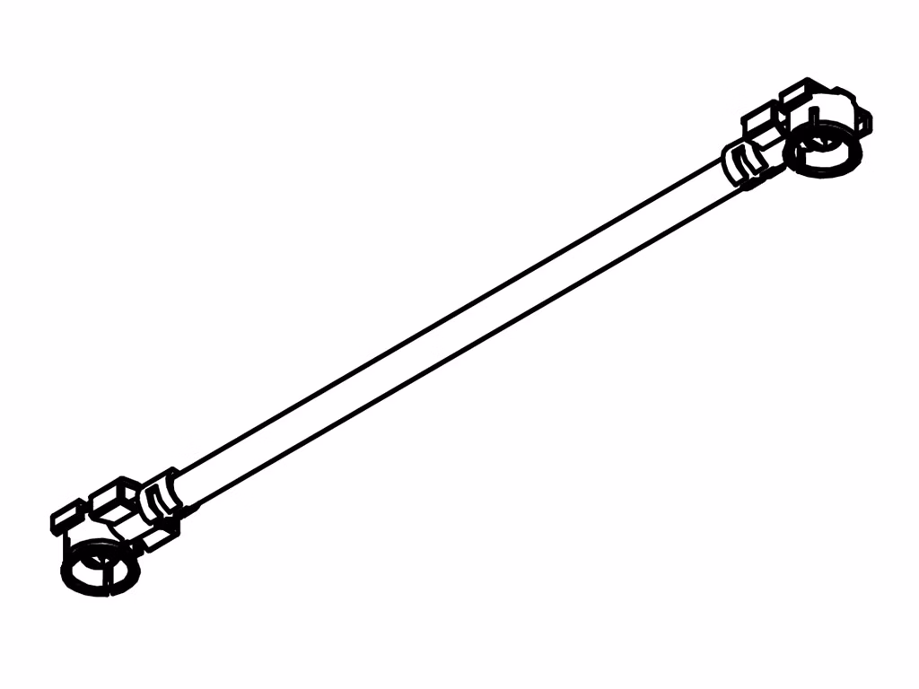 MCRF Right-Angle Plug to MCRF Right-Angle Plug on 1.32mm Cable, 185.00mm Length, 50 Ohms