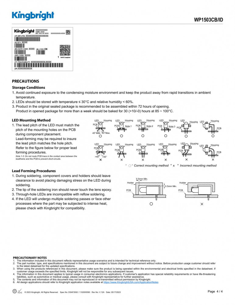 WP1503CB/ID datasheet page 4