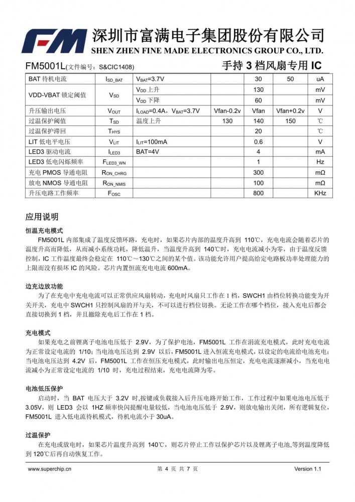 FM5001L datasheet page 4