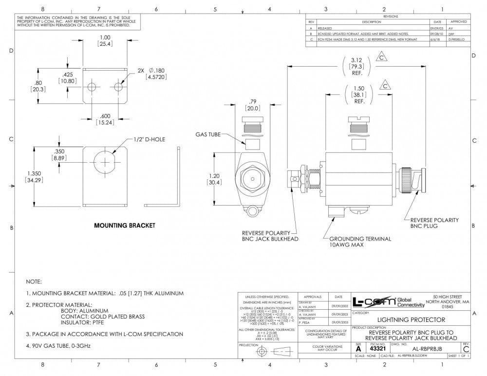 AL-RBPRBJB-9 technical document page