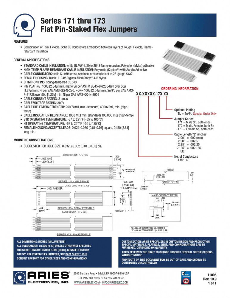 Aries Series 172 technical document page