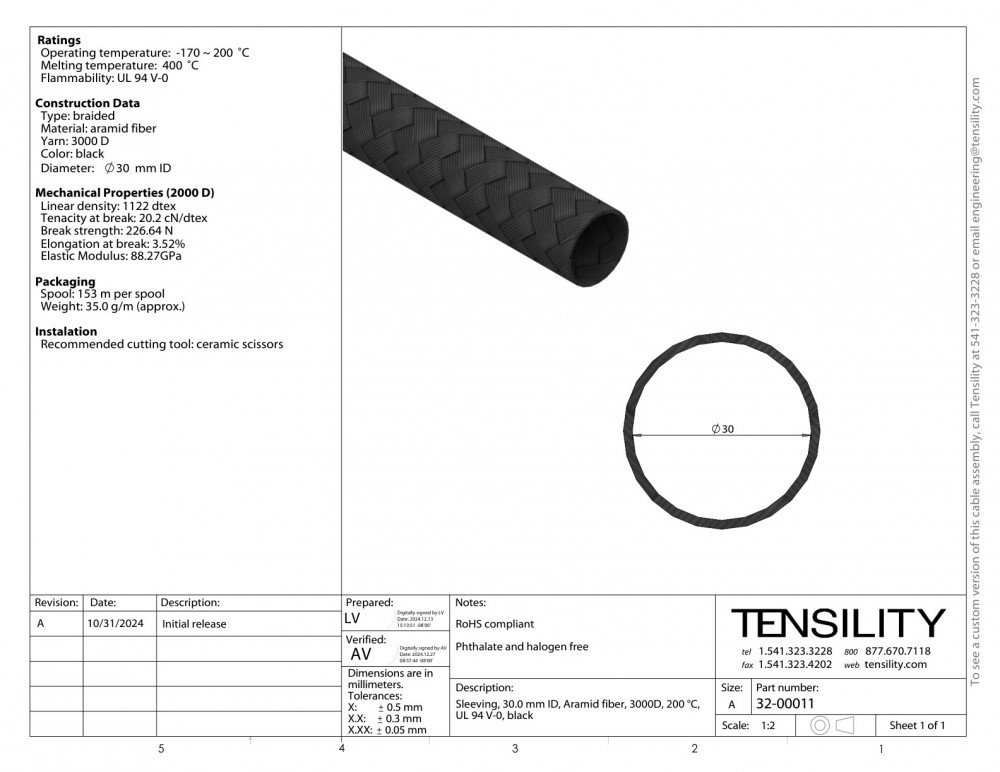Tensility International 32-00011 product drawing and specifications