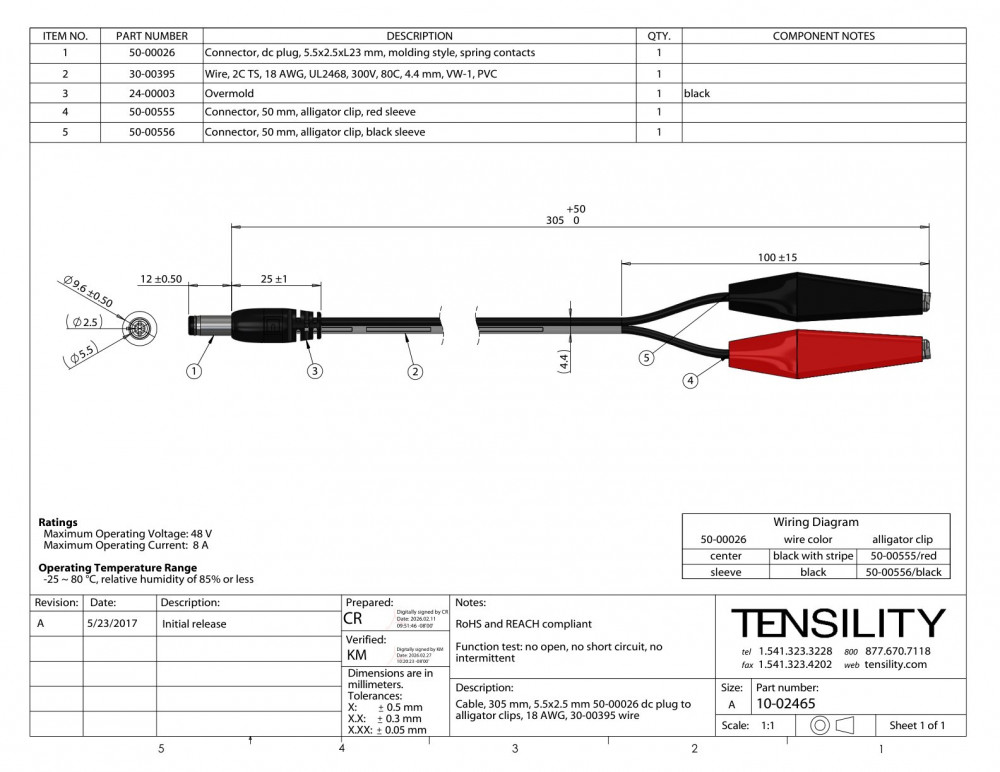 Tensility International 10-02465 product drawing