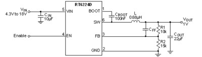 RT6224D - 3A, 18V, 1.4MHz ACOT® Synchronous Step-Down Converter for sale