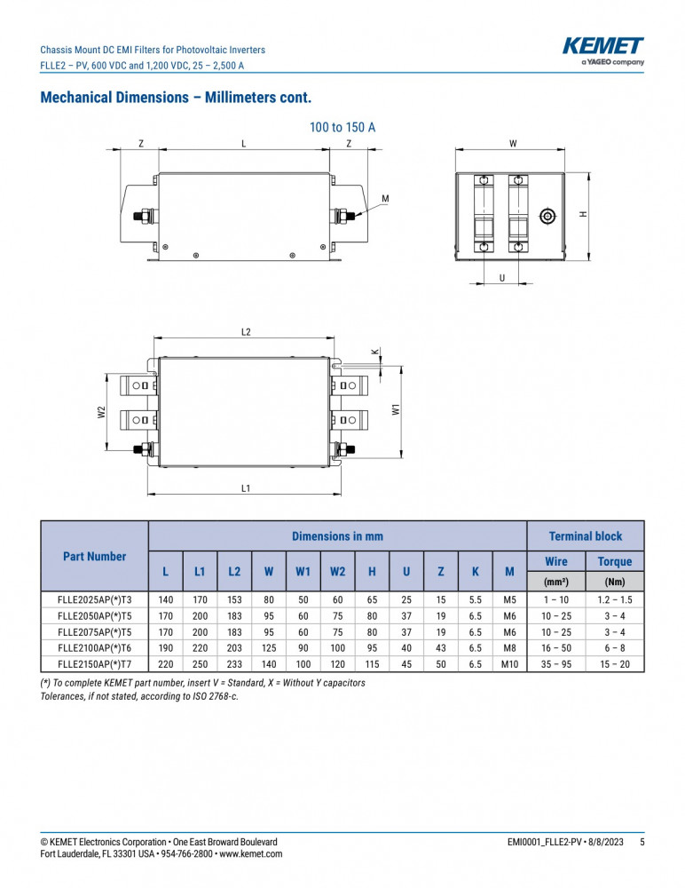 KEMET FLLE2-PV document page 5