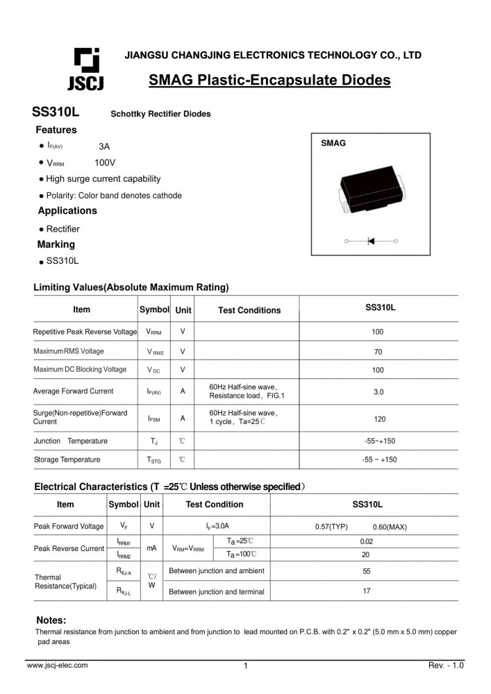 SS310L datasheet page 1