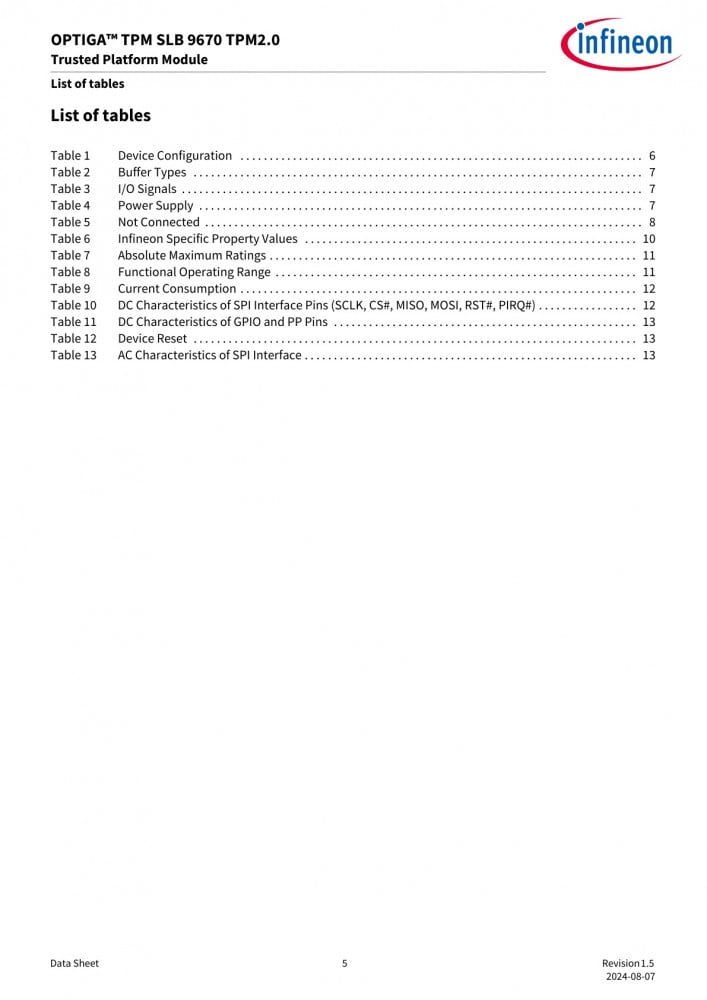 SLB 9670 datasheet page 5