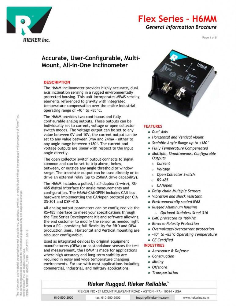 H6MM technical document, page 1