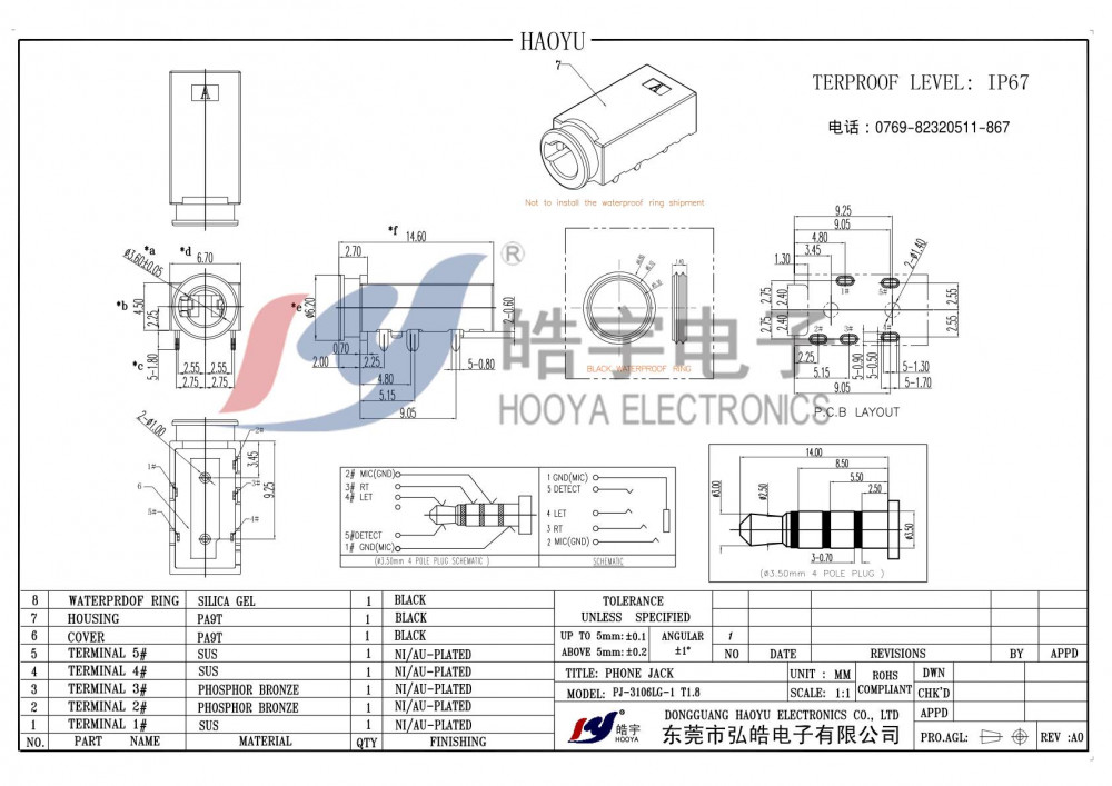 PJ-3106LG-1 T1.8 technical document