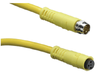 Ultra-Lock (M12) Double-Ended Cordset, 4 Poles, Female (Straight) to Male (90°), 22 AWG, PVC Cable, 1.0m (3.28') Length