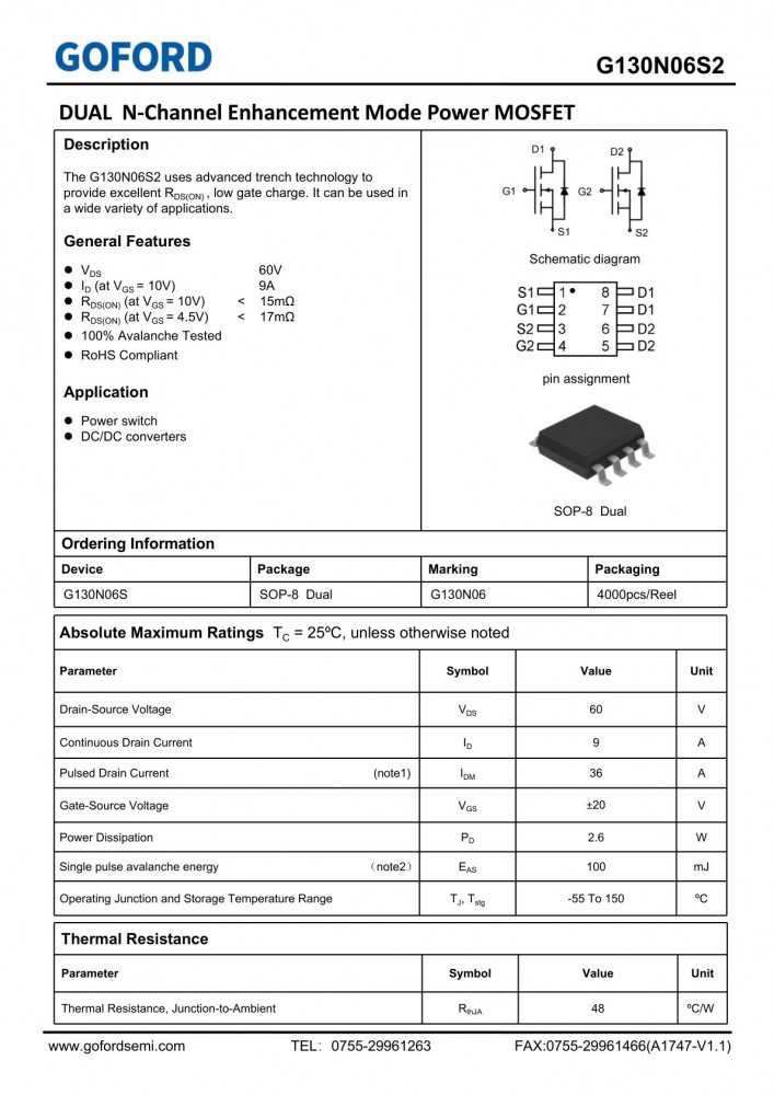 G130N06S2 technical document page 1