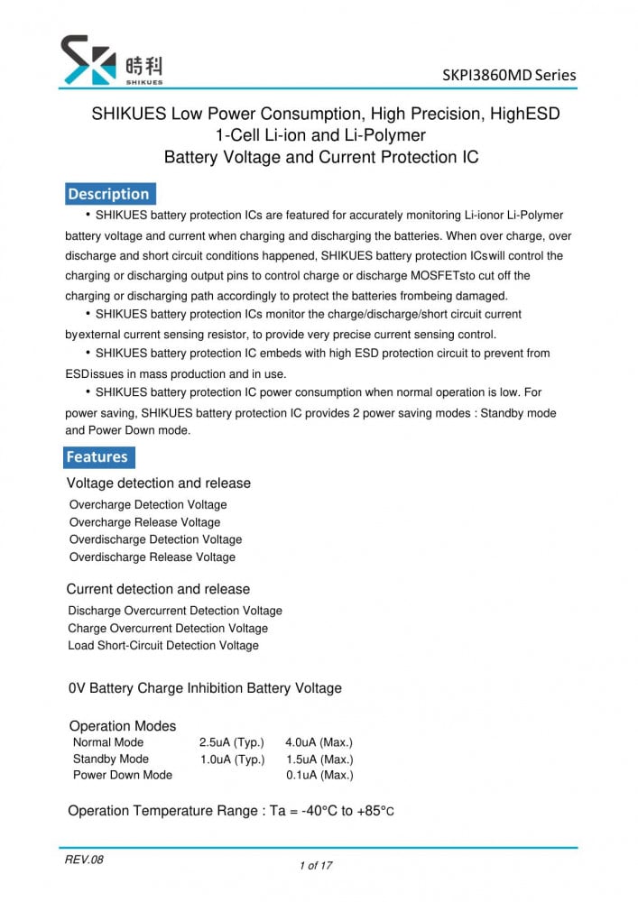 SKPI3860MD datasheet page 1