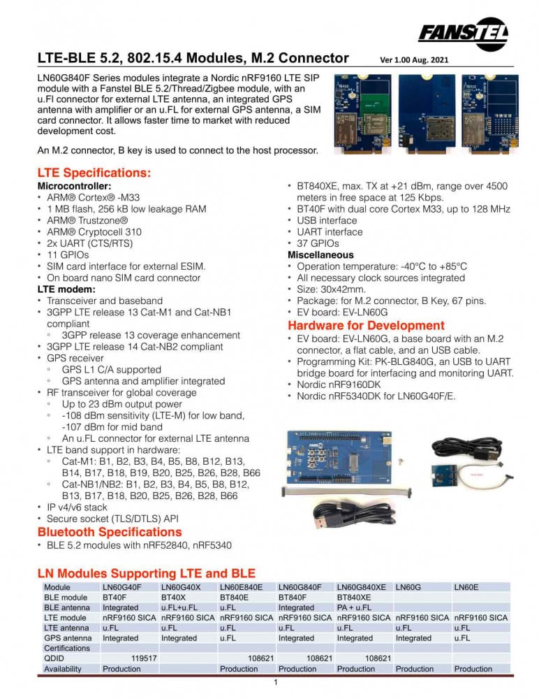 LN60E technical document page 1