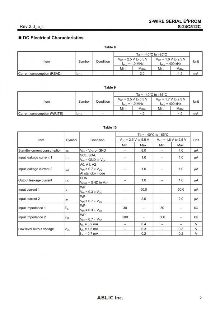 S-24C512C datasheet page 5
