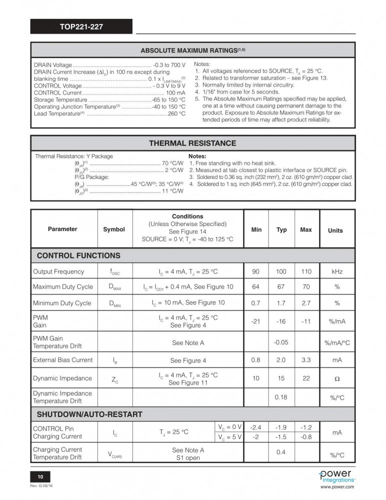 TOP223GN technical document page 10