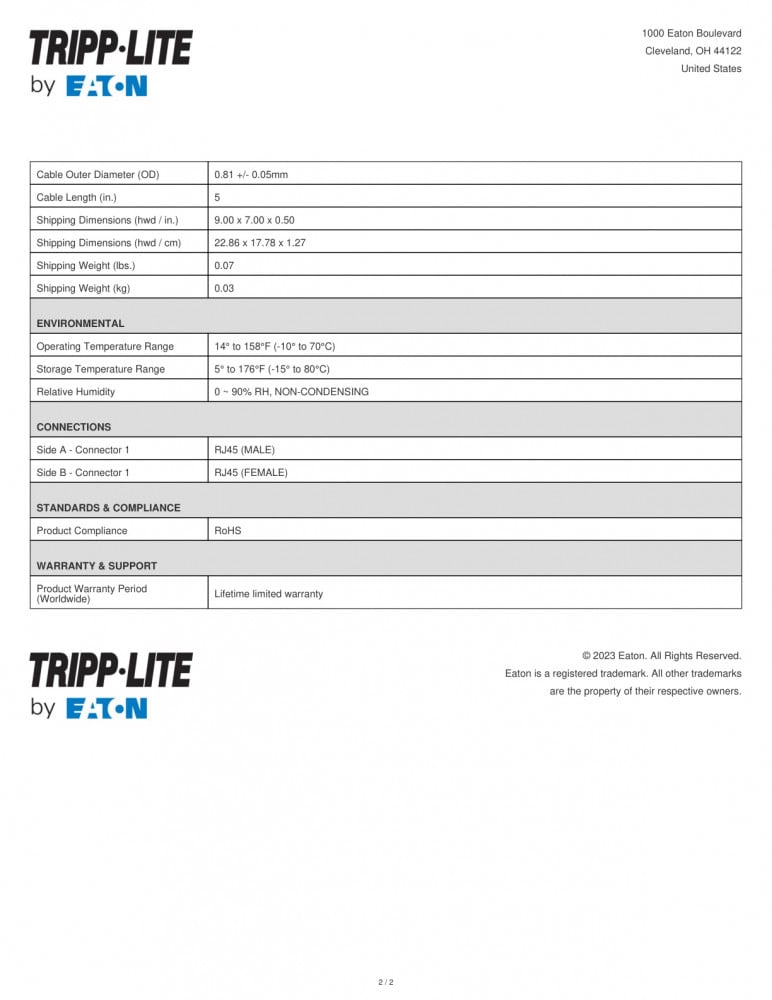 N034-05N-BL product documentation page 2