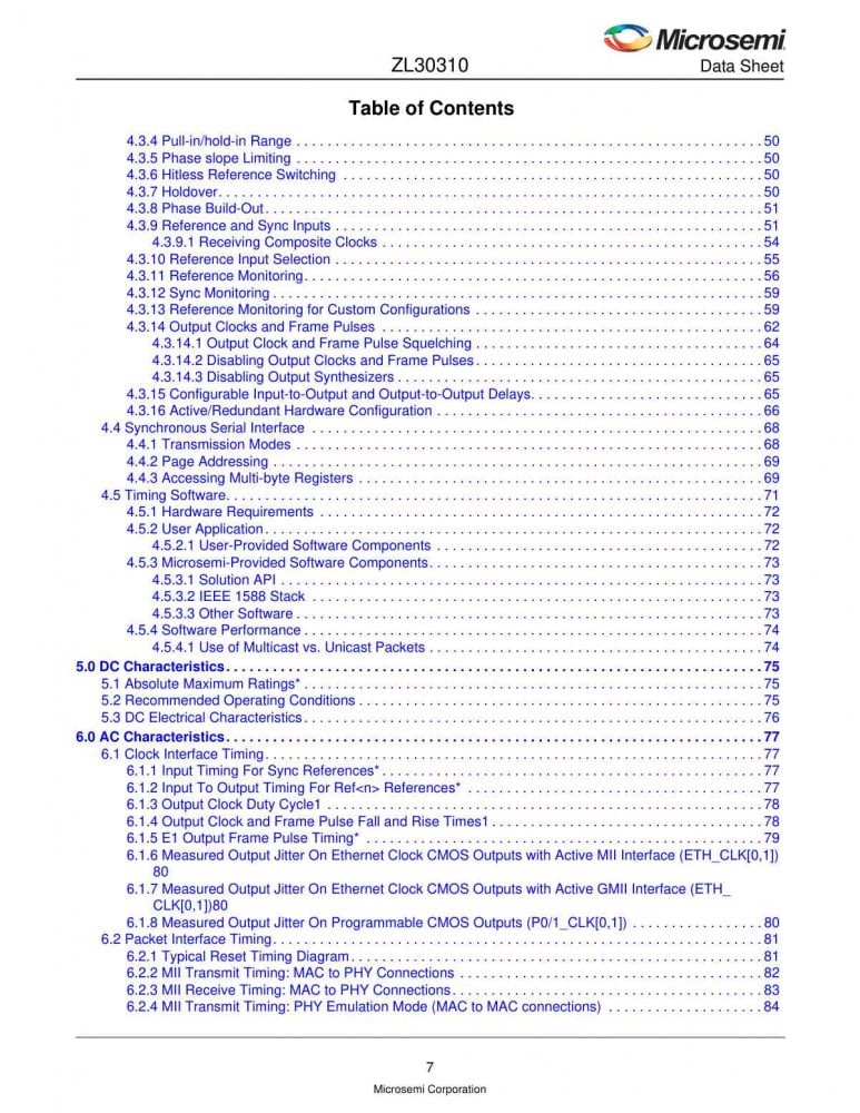 ZL30310 datasheet page 7