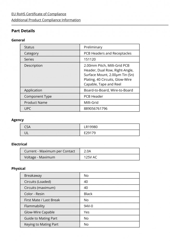 MOLEX 1511200040 technical document image 2