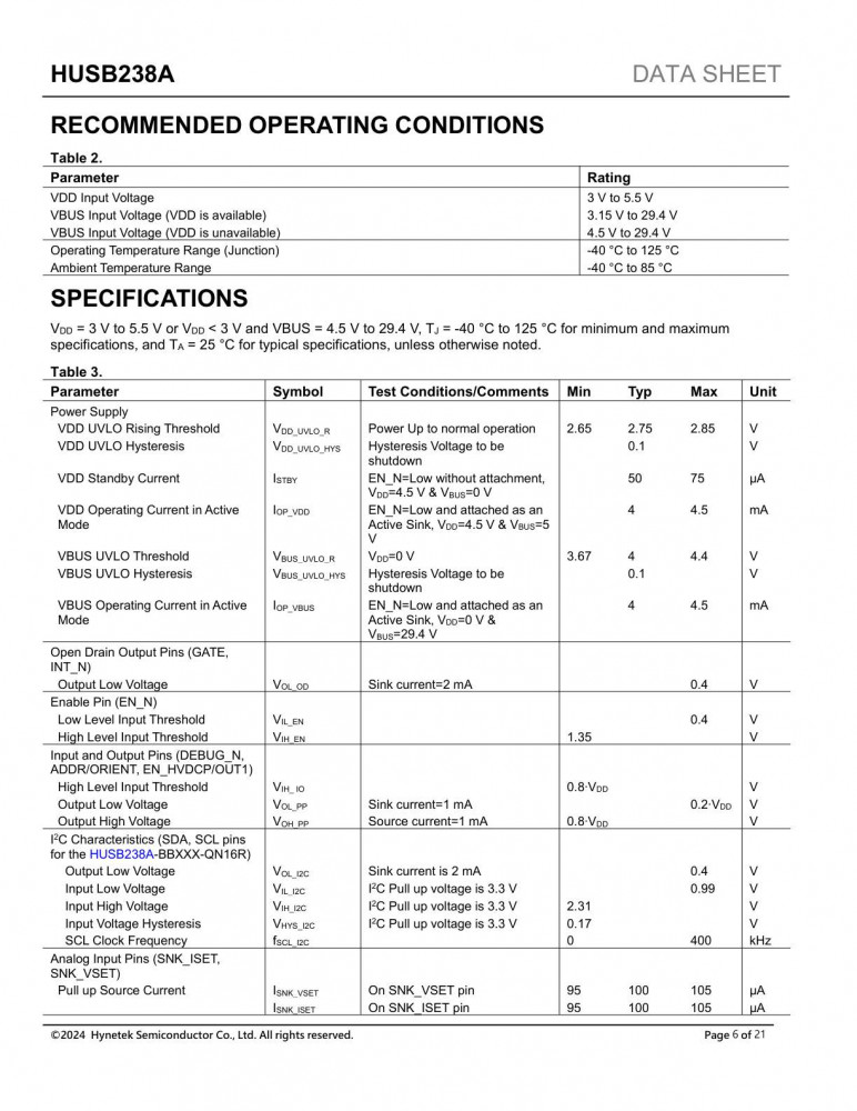 HUSB238A datasheet page 6