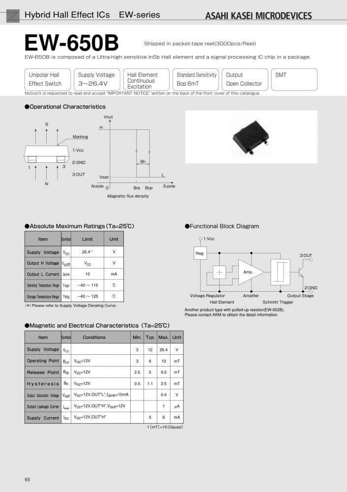 EW650B technical document page 1