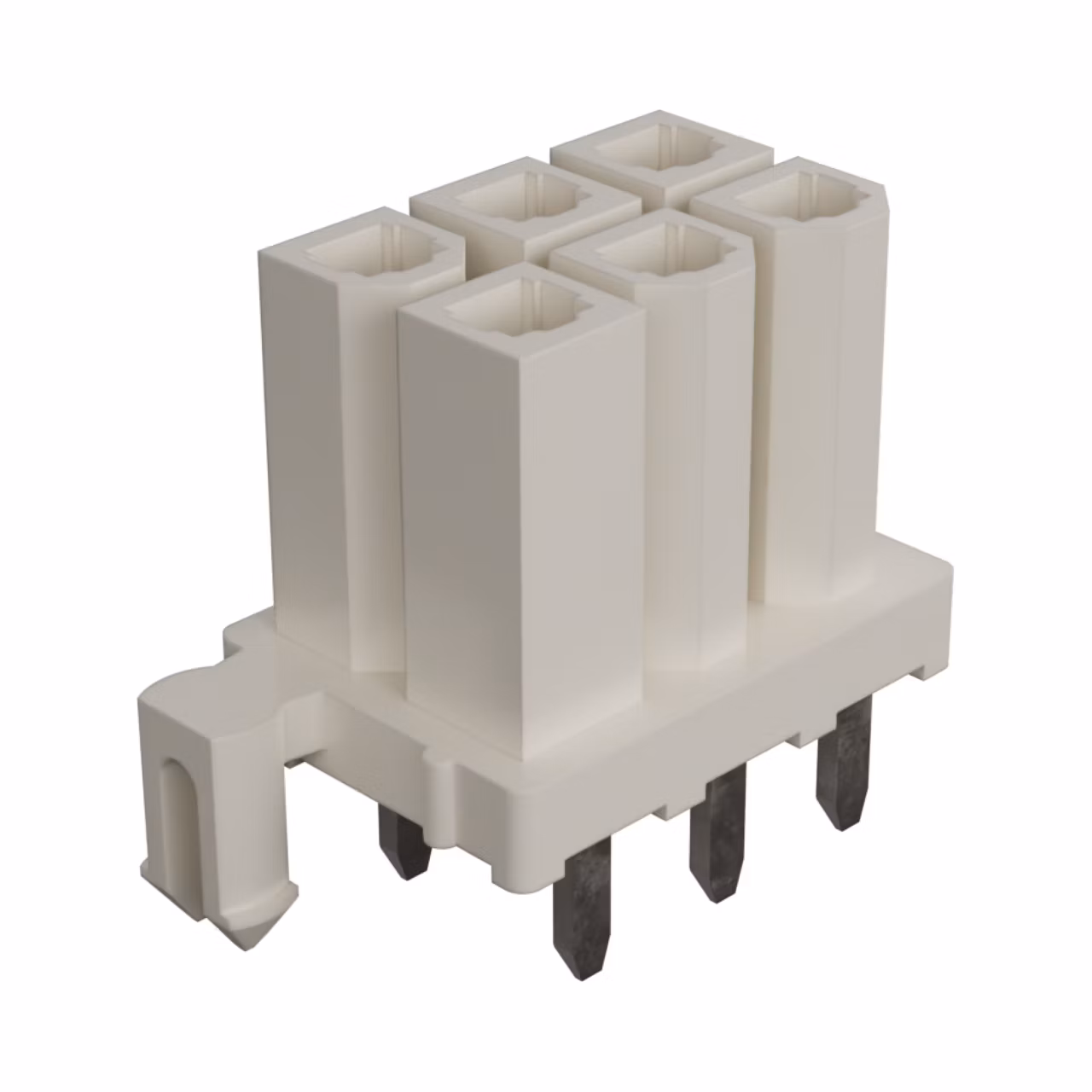 Mini-Fit HCS Receptacle Header, 4.20mm Pitch, Dual Row, Vertical, Blind Mating, with Snap-in Plastic Pegs, 6 Circuits for sale