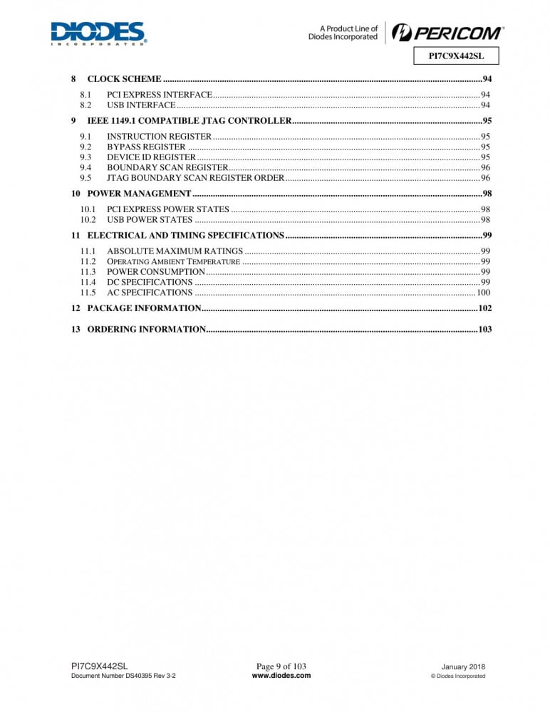 PI7C9X442SLBFDE datasheet page 9