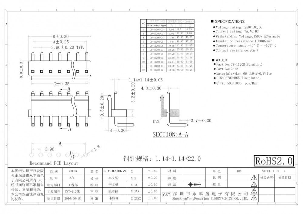 CST CS-1120R-08/V0 technical drawing page