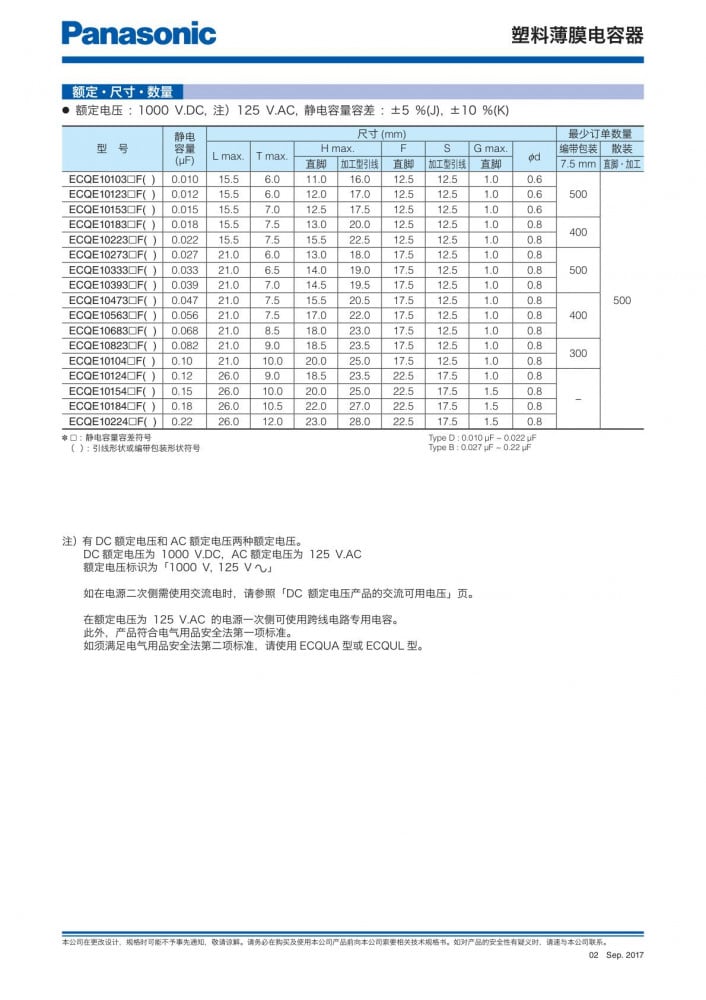 ECQE(F) datasheet page 7