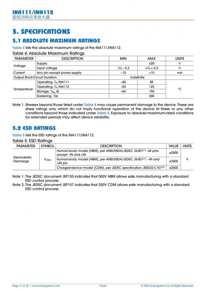INA112 datasheet page 4