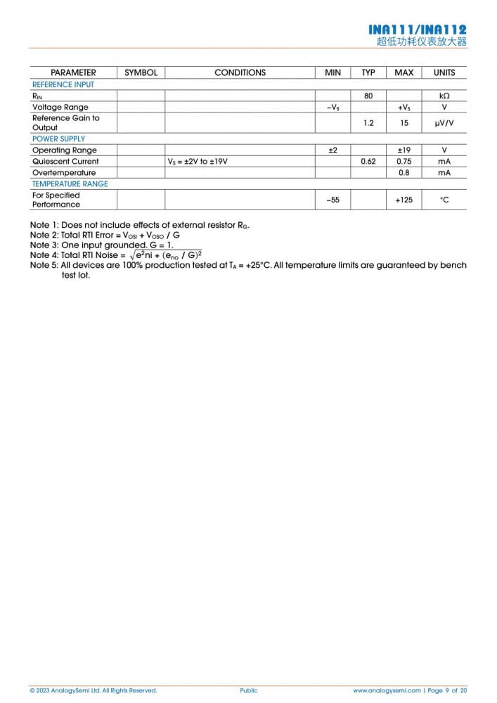 INA112 datasheet page 9