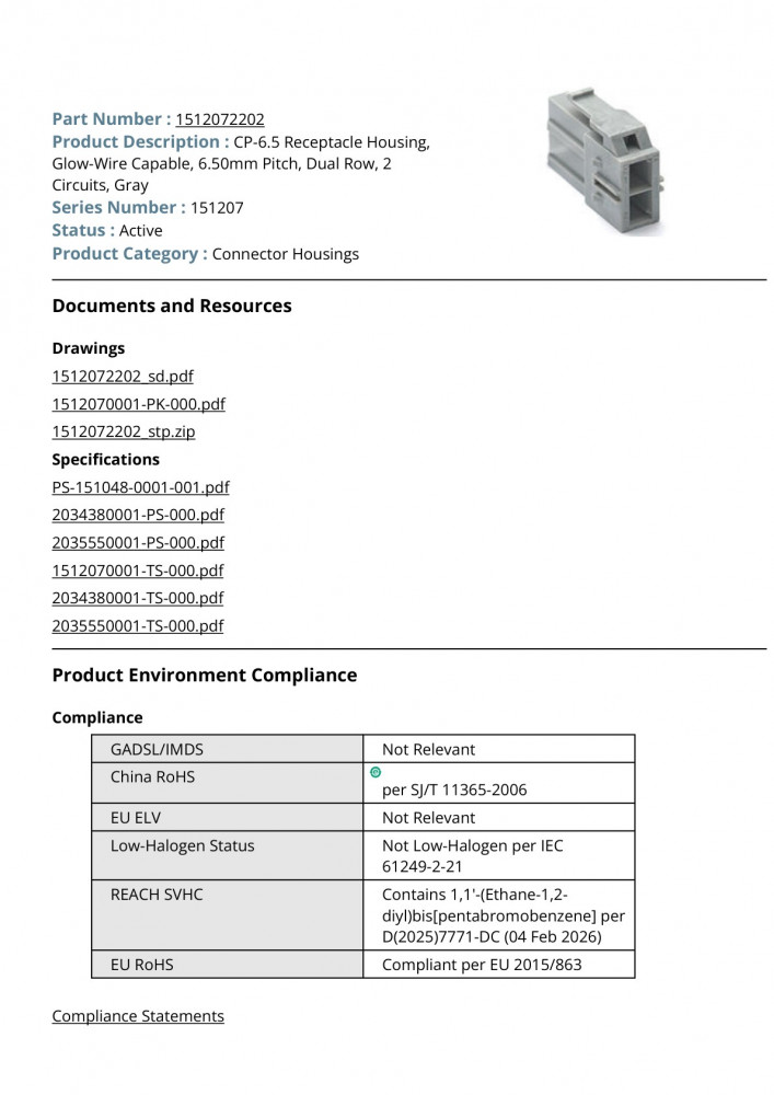 MOLEX 1512072202 technical document image 1
