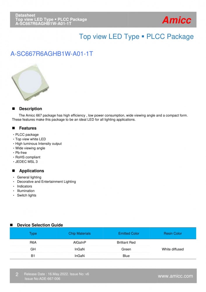 A-SC667R6AGHB1W-A01-1T datasheet page 2