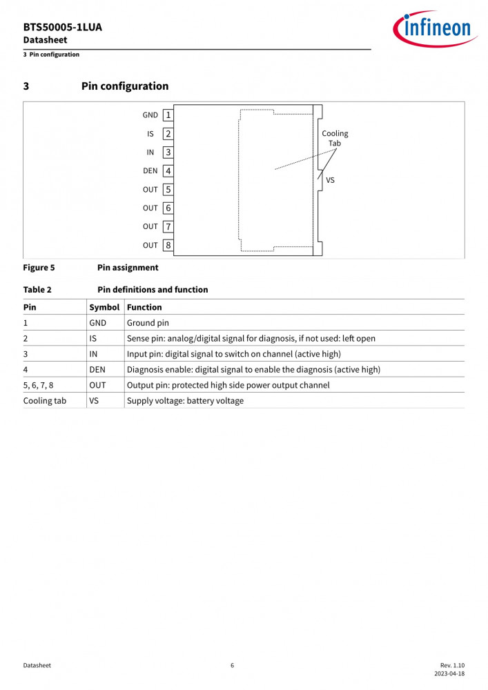BTS500051LUAAUMA1 datasheet page 6