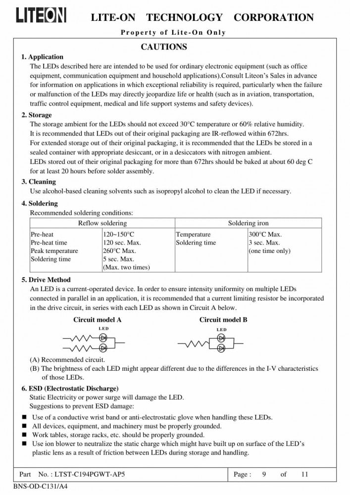 LTST-C194PGWT-AP5 datasheet page 10