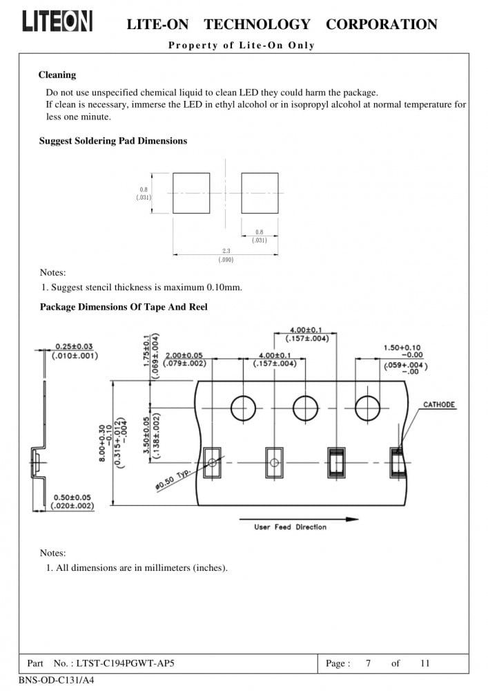 LTST-C194PGWT-AP5 datasheet page 8