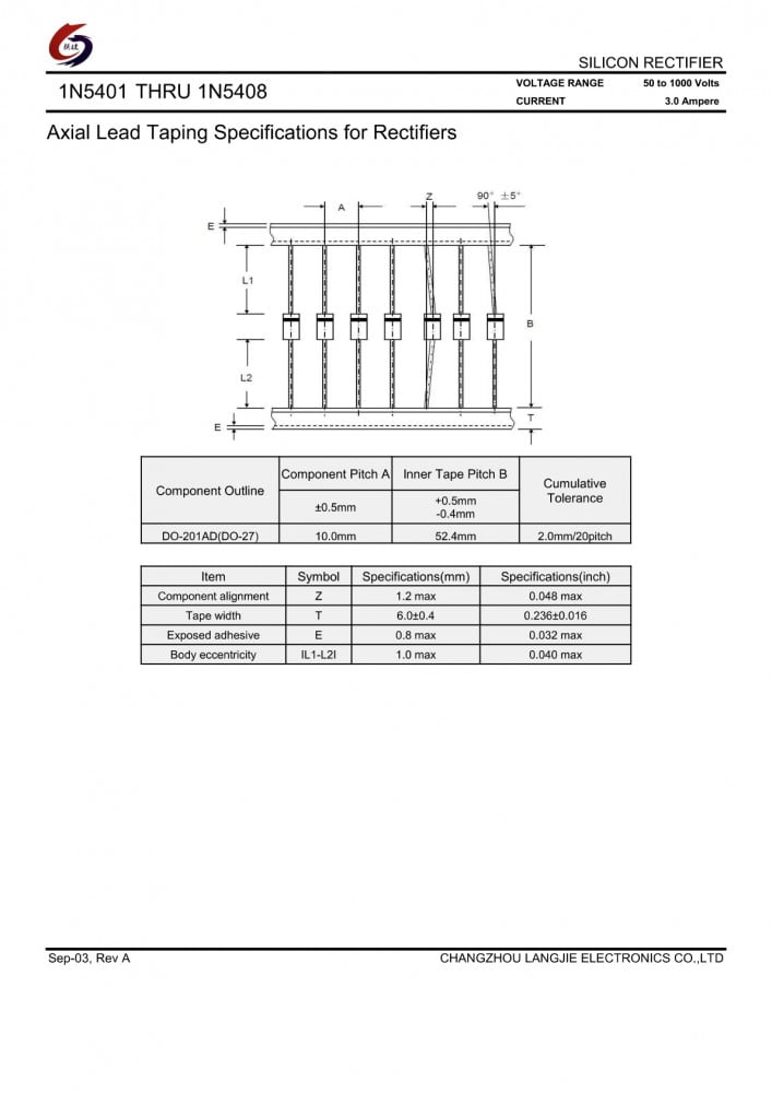 LangJie 1N5408 datasheet page 3
