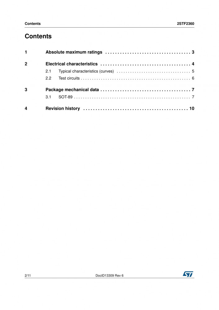 2STF2360 datasheet page 2