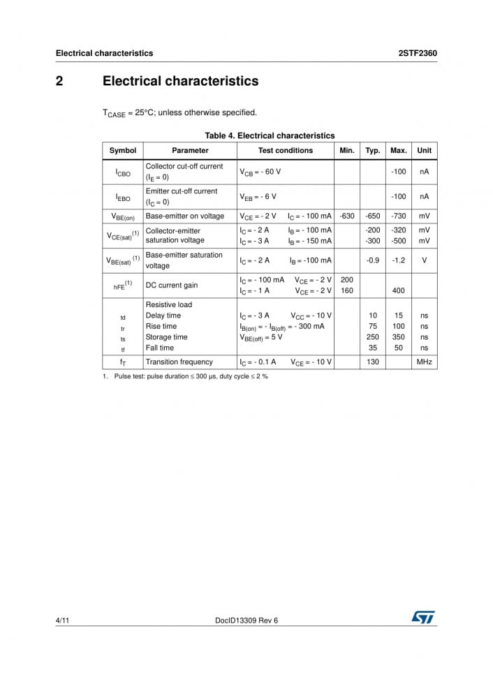 2STF2360 datasheet page 4